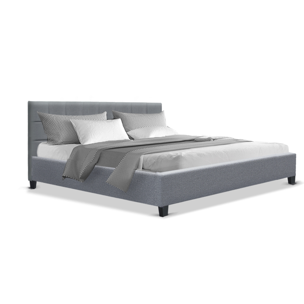 Soho Bed Frame Fabric - Grey King | Qubyk USA