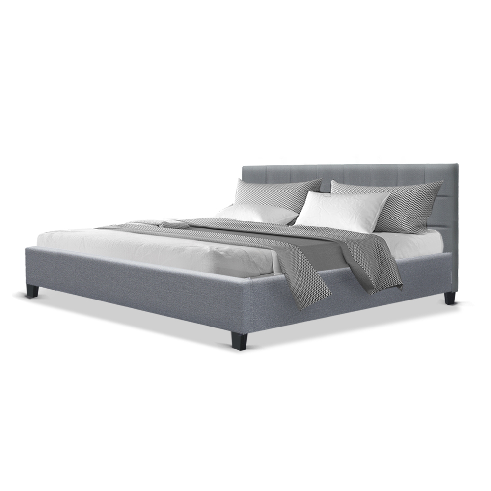 Soho Bed Frame Fabric - Grey King | Qubyk USA