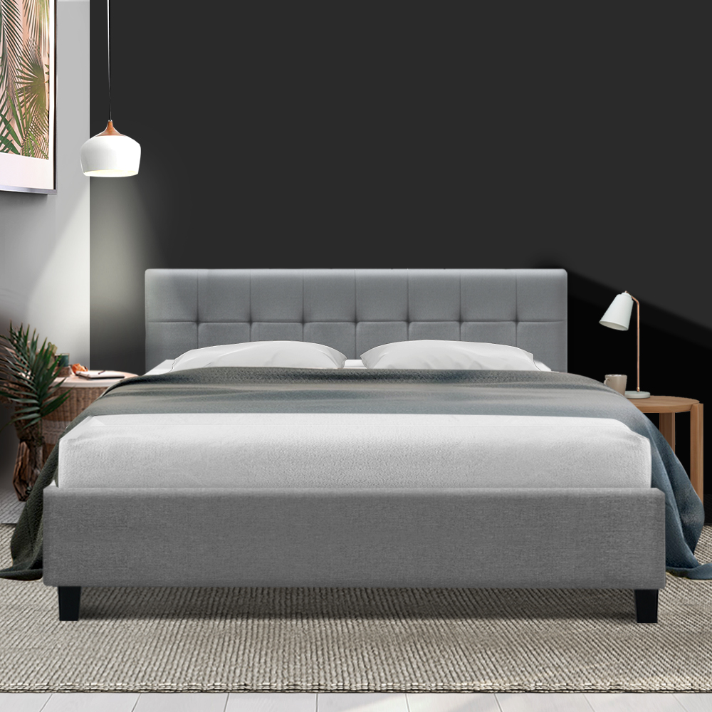 Soho Bed Frame Fabric - Grey King | Qubyk USA