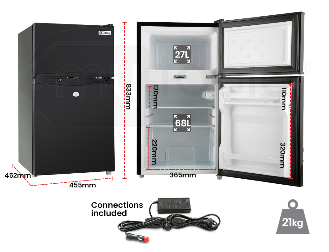 Gecko 95l Portable Upright Fridge Refrigerator 12v/24v/240v Caravan ...